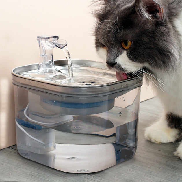 Pet Cat/Dog Stainless Steel Automatic Circulation Water Dispenser Inte ...